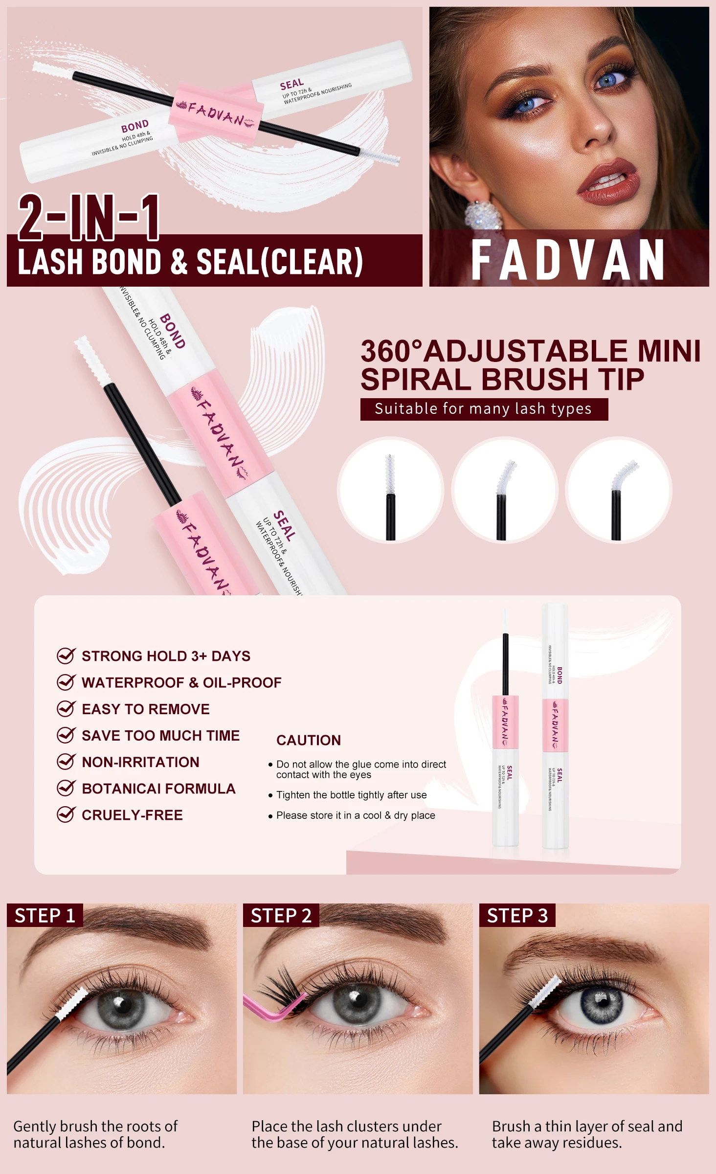 2-in-1 Lash Bond and Seal Cluster Lash Glue - Long Lasting