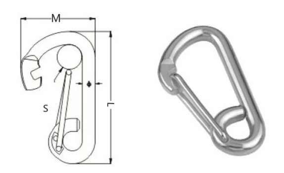 Wholesale SS304 Swivel Bolt Snap - Stainless Steel Snap Hook 10mm 12mm