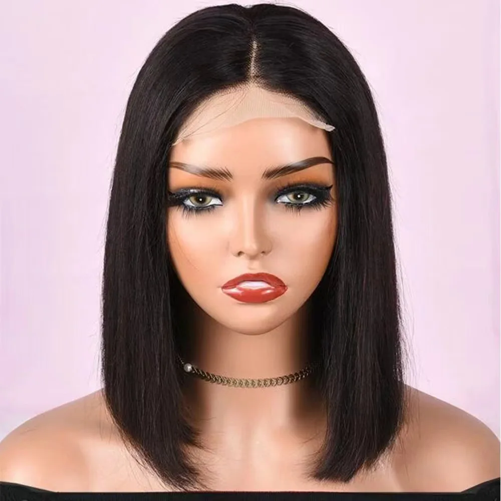 Qmiss Transparent Hd Frontal Lace Short Bob Frontal Wig 200 Density ...