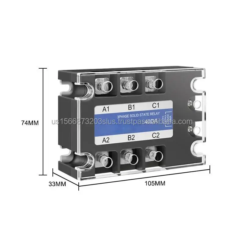 3 phase SSR 70-280VAC To 24-480VAC Three Phase Solid State Relay 10A ...
