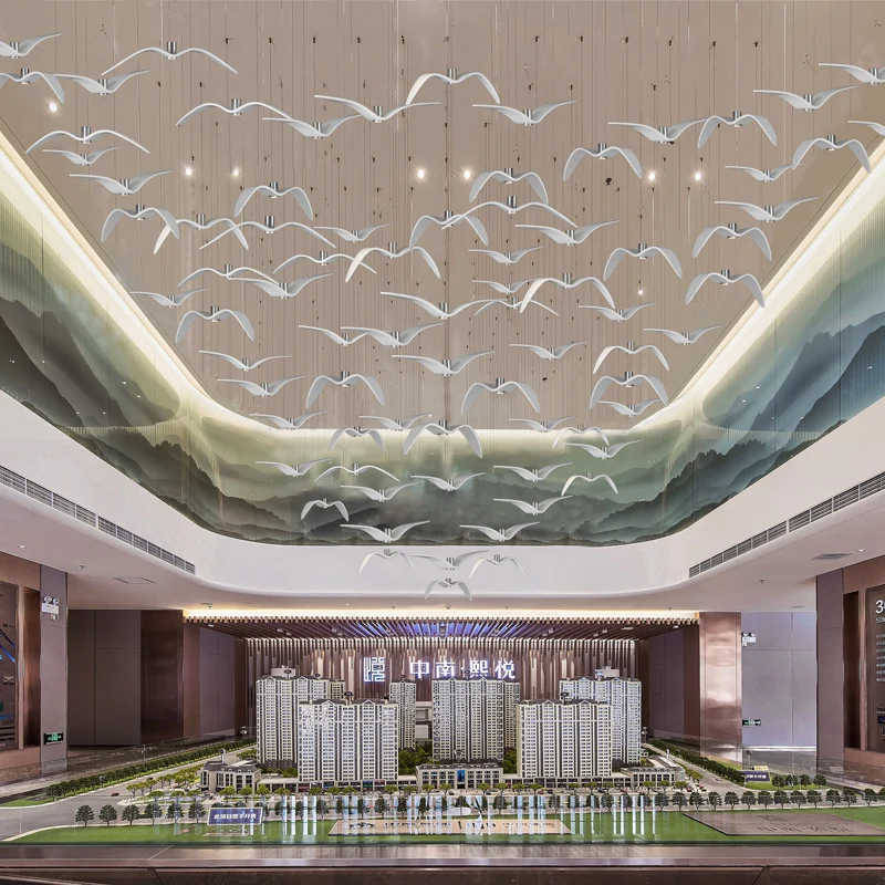 Bird Shaped Chandelier Mall Center Reception Hall Front Desk Custom ...