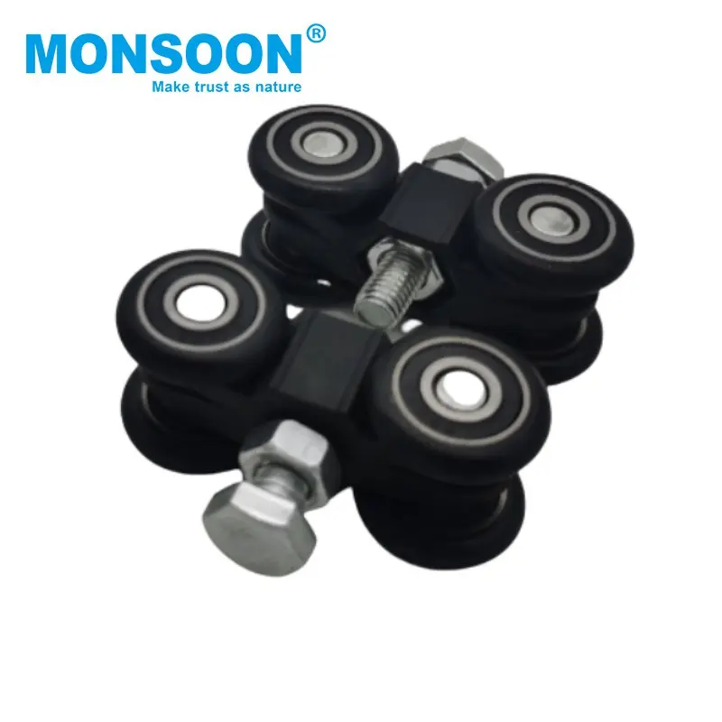runner Sliding Door Plastic Roller sliding door roller 4 wheel aluminum ...