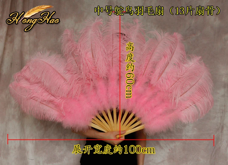 Wholesale Medium Ostrich Feather Fan Customized Dyed Handmade For ...