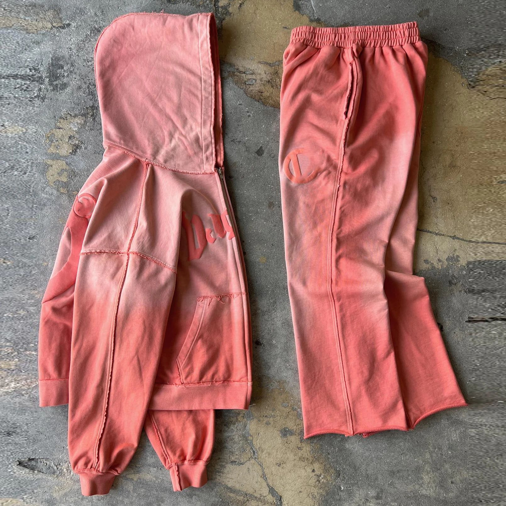 Custom Oversized Distressed Puff Printing Vintage 400 Gsm Heavyweight ...