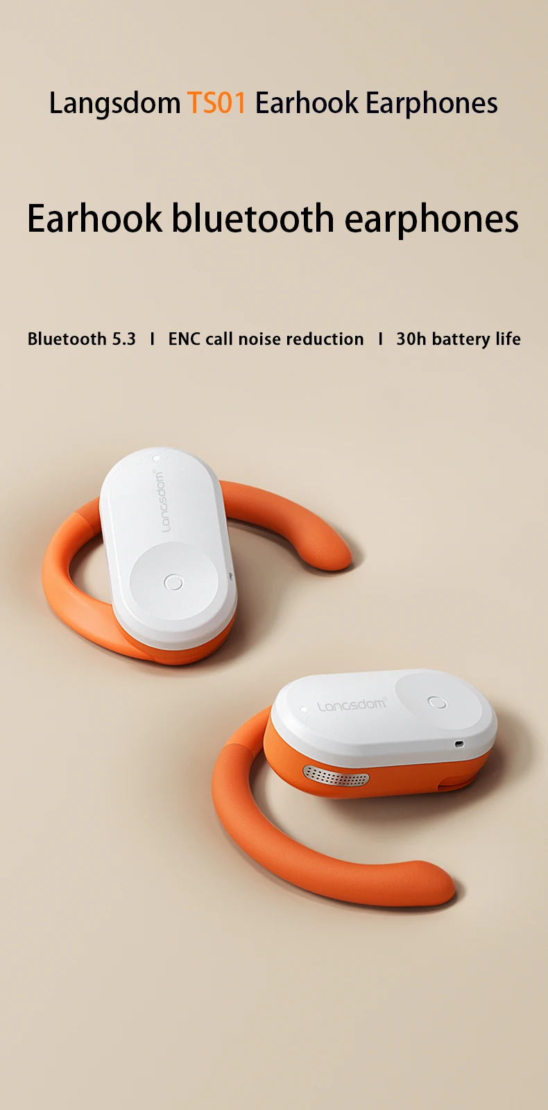 Langsdom Open Ear Earphones - True Wireless Bluetooth 5.3