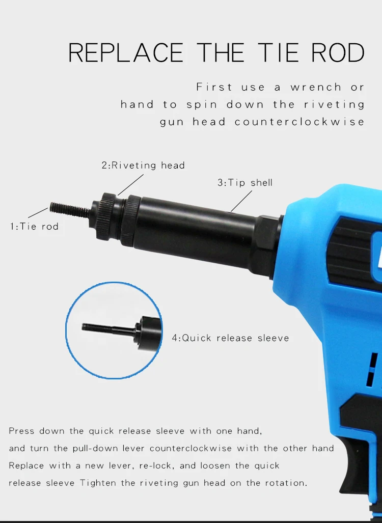 Hot Rl-860 Lithium Battery Rivet Nut Gun 1h Quick Charge Efficient ...