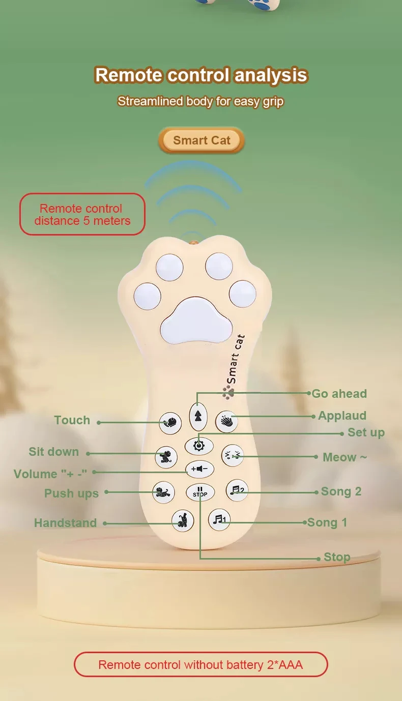 Robotic Interactive Pet Remote Control Kitten Smart Kids Toy Pet Robot ...