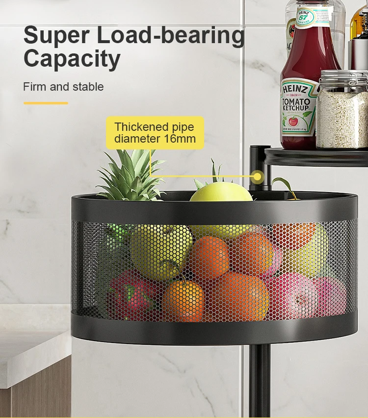 Rotating Basket Rack Vegetable Storage Rack Rotating Multifunctional ...