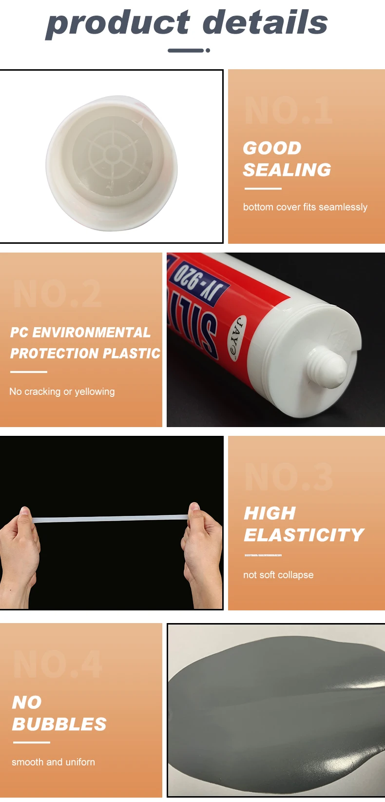 Neutral White Waterproof Caulking Sealant Aluminum Glass Tile Glue Adhesive Gp Silicone - Buy ...