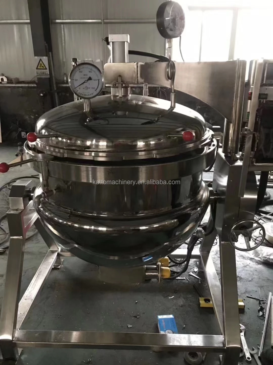 Automatic Kettle Steam Jacket Fruit Jam Cooker 500 Liter Industrial ...