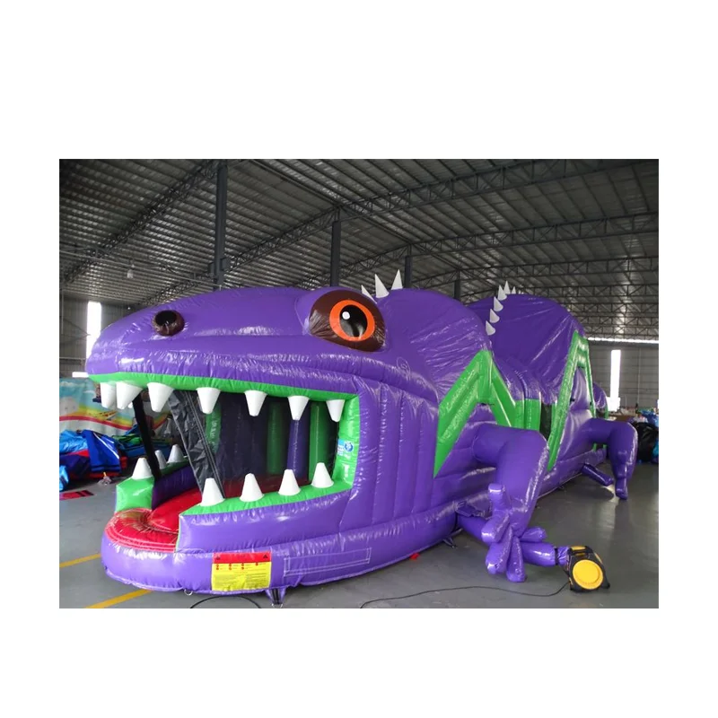 outdoor Commercial purple lizard Inflatable Obstacle Course for kids ...