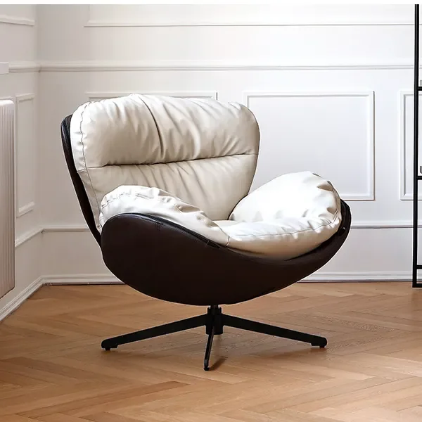 Modern Home Furniture Single Sofa Leather Rotating Luxury Leather ...