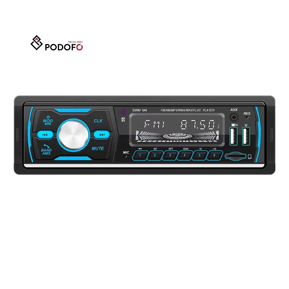 Podofo 1 Din Car Radio MP3 Player Stereo Autoradio BT Audio Music Stereo 12V FM AM RDS DAB USB SD AUX IN Alibaba