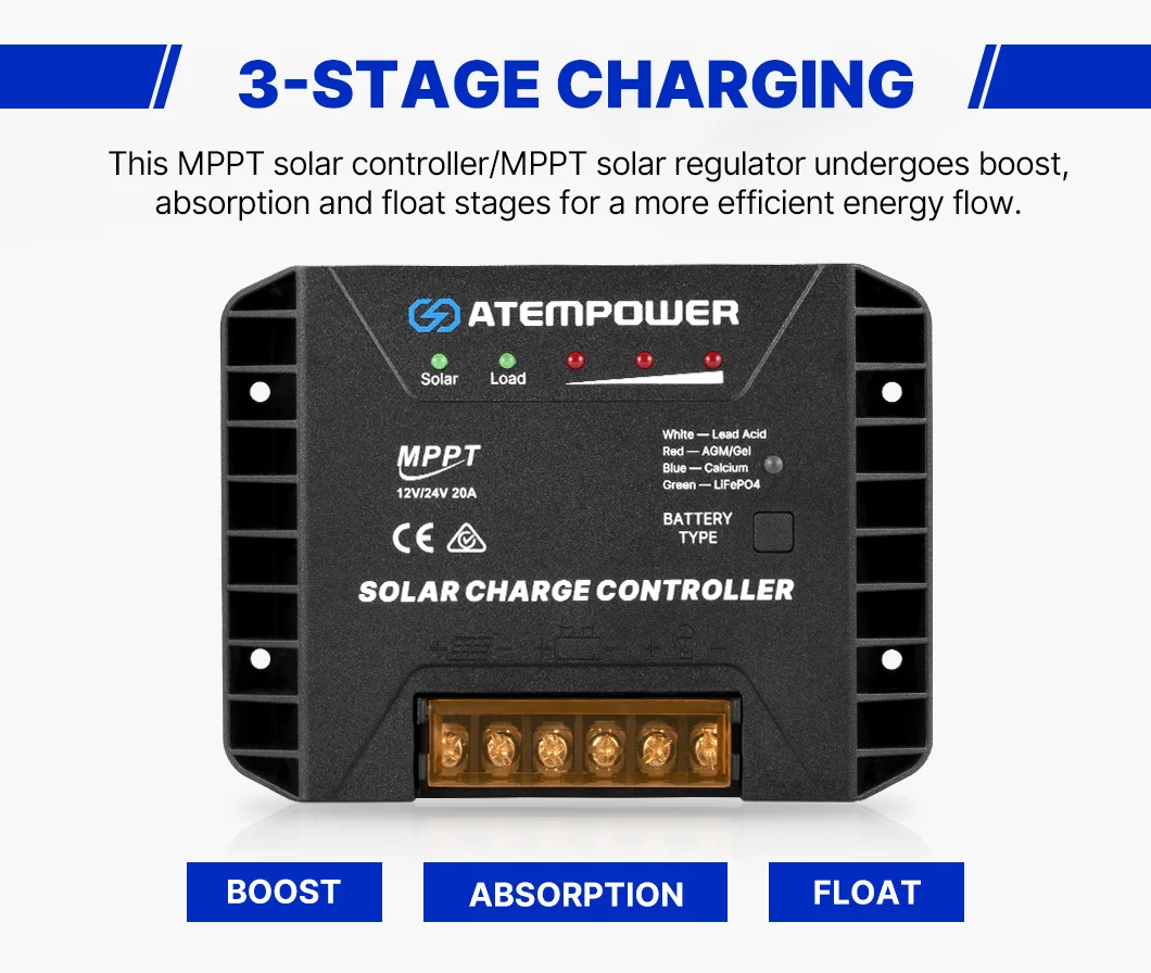 ATEM 12V 24V 20A MPPT Solar Charge Controller – Efficient Solar Energy ...