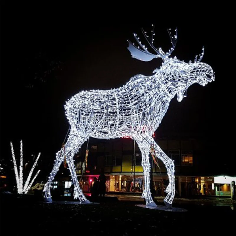 Outdoor Lighted Zoo Rhino Animal Sculpture for Commercial Festival Yard ...