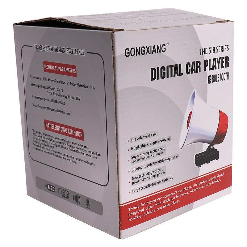 Gongxiang Rechargeable Megaphone Detachable Mic Megaphone Talk And ...