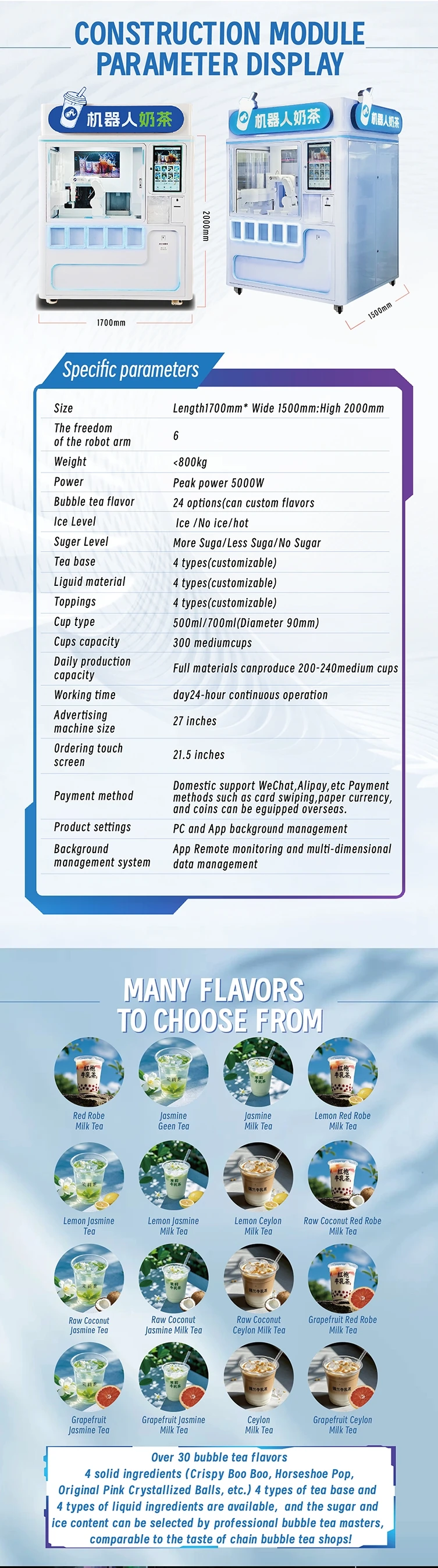 AI New Bubble Tea Robot Vending Machine - 24-Hour Operation