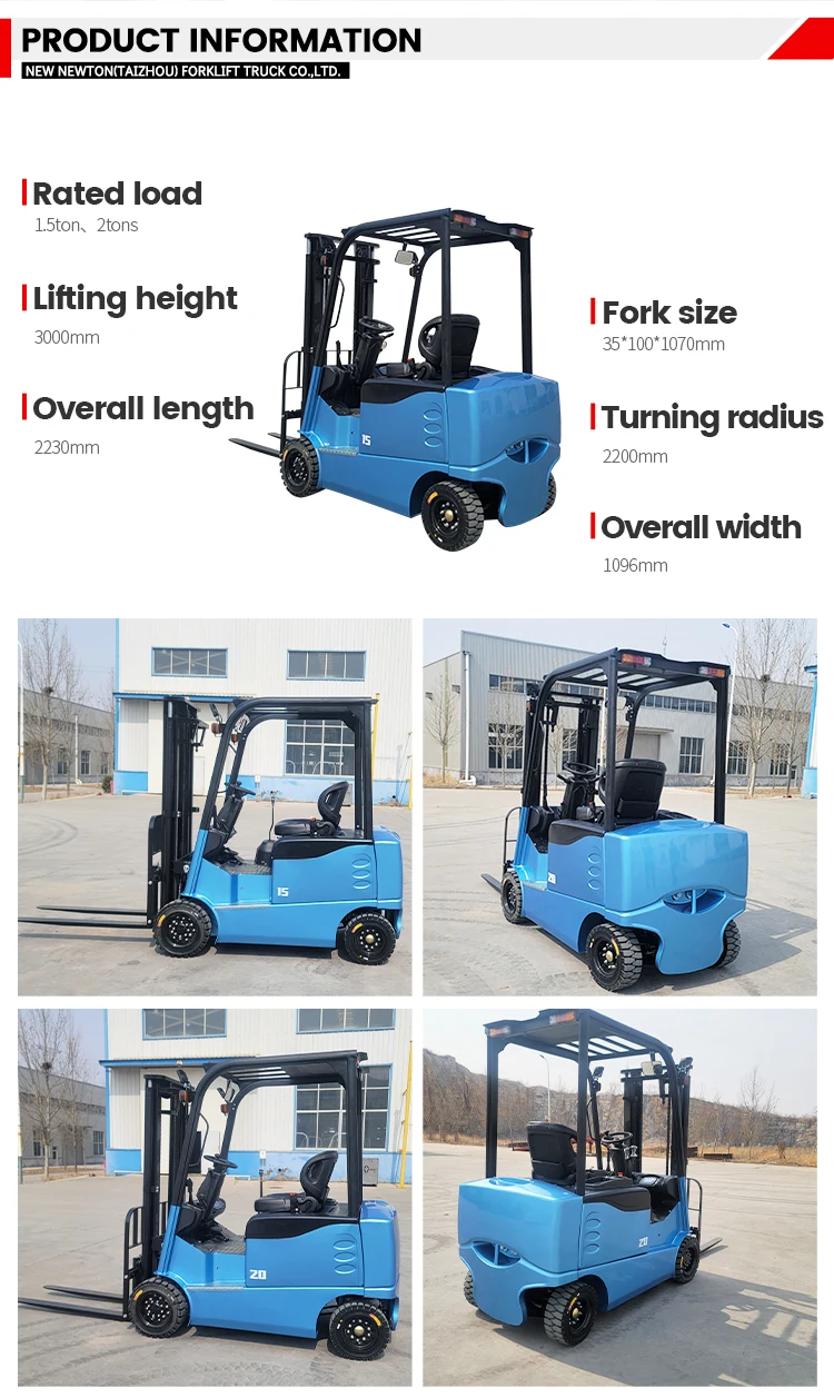 Montacargas Electrico 1.5t 2t Electric Forklift Small Mini Hydraulic Electric Fork Lift Truck ...