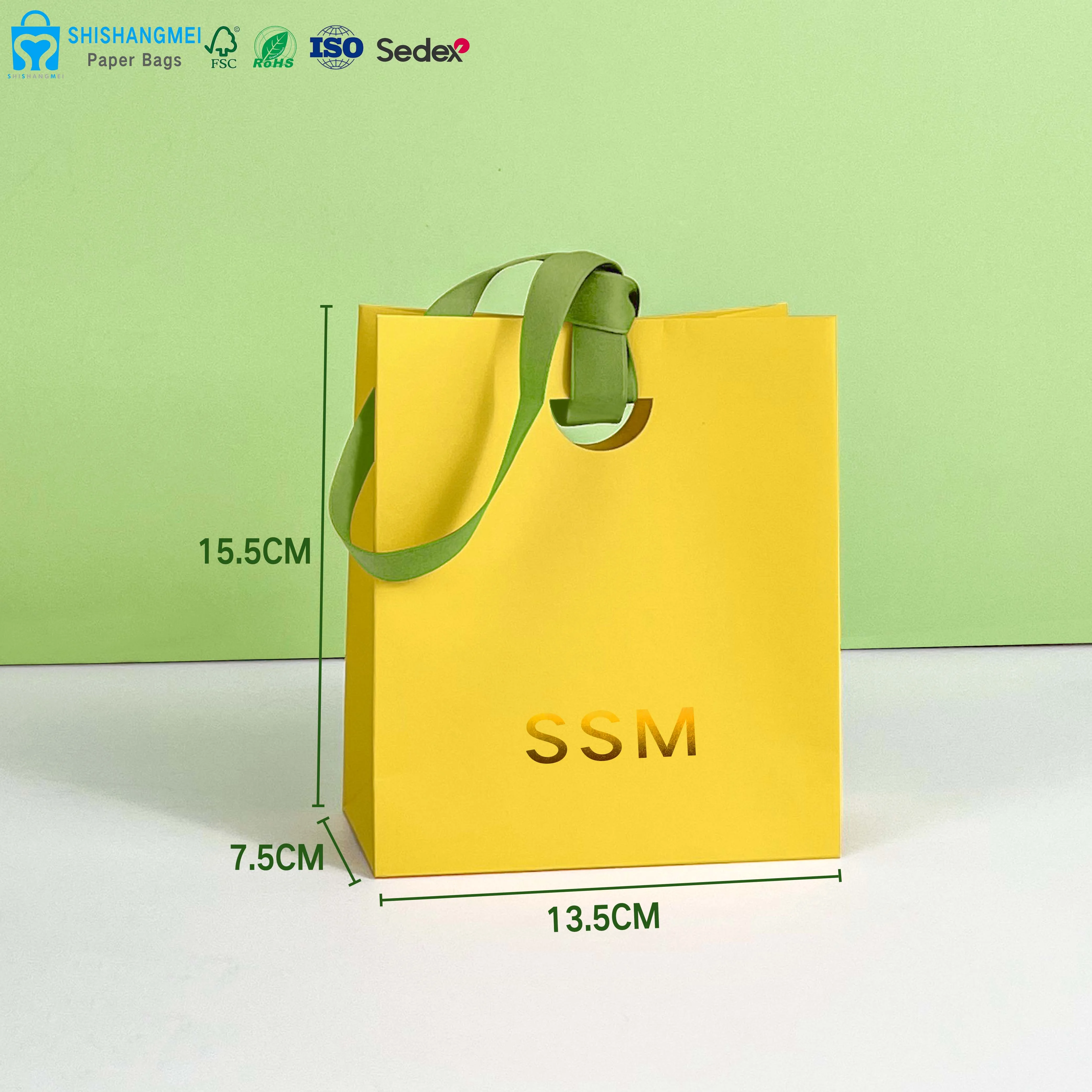Luxury Modern Die Cut Paper Bags Black Printing Jewelry Clothing ...
