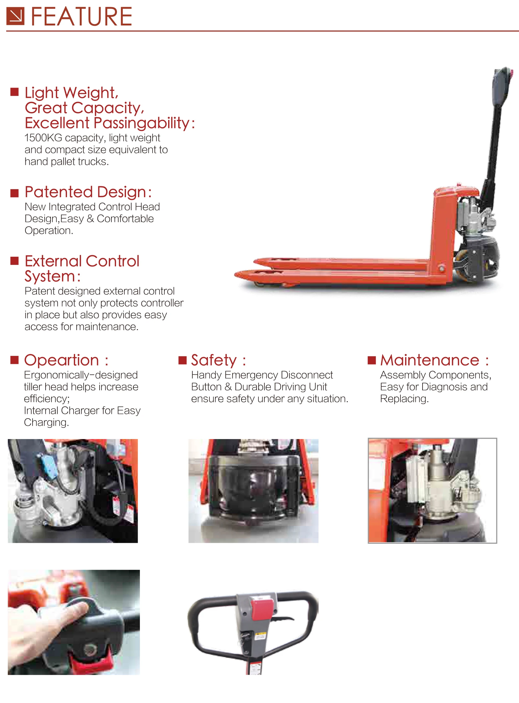 Ep Easy Operation Entry-level Semi Electric Pallet Jack Truck 1.5t Ept20-15ehj - Buy 1.5 Tons ...