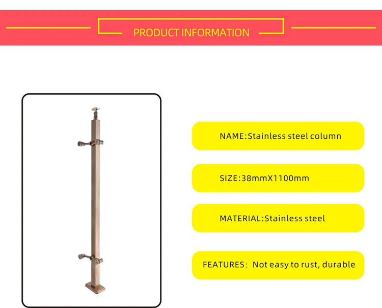 Hot Sale Indoor Outdoor Balustrades Stand Column Stair Railing Bracket ...