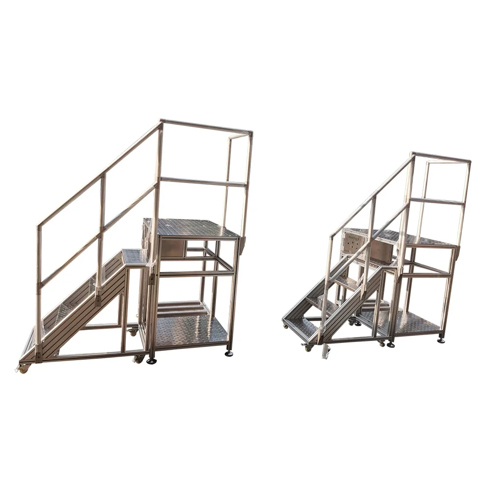 Movable Aluminum Step Ladder with Safety Handrail - Customizable Metal ...