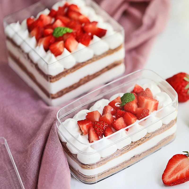 Individual Cake Containers - Transparent PS Plastic