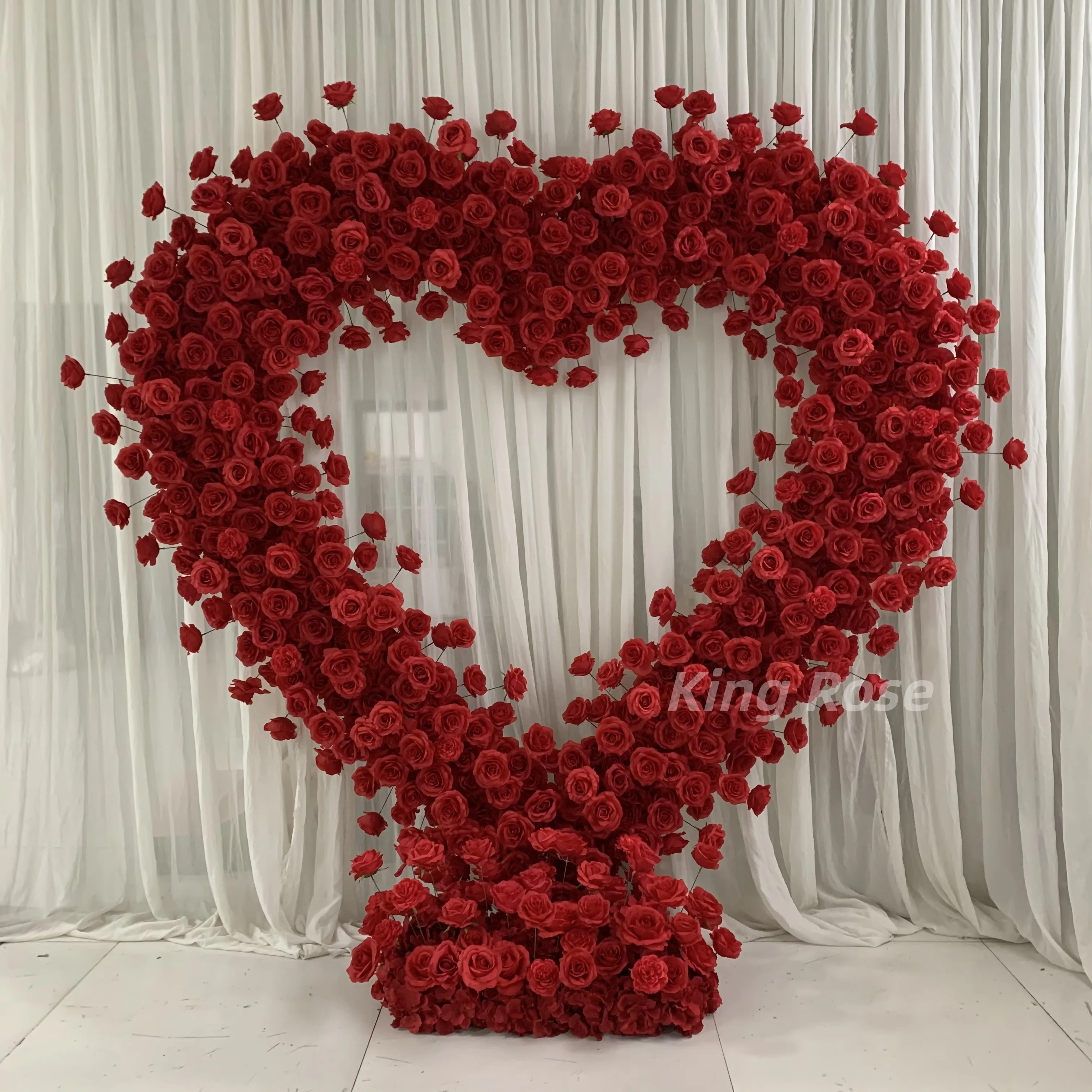 Wholesale Artificial Silk Rose Flower Wall Fabric Flower Wall Roll up ...