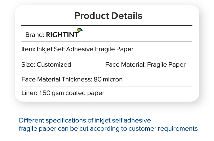 A4 Sheet Custom Fragile Label Paper Destructible Blank Eggshell Sticker ...