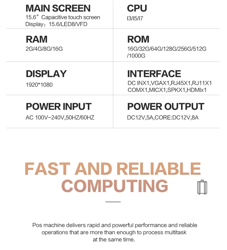 All-In-One Cash Register POS System With Bar Code Scanner I3 POS ...