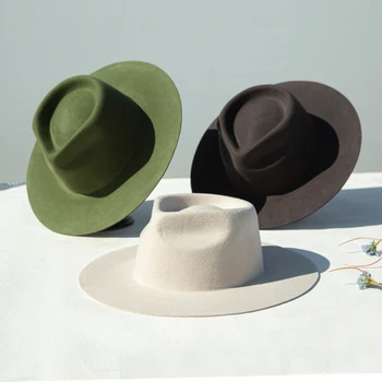 Linglong Custom 100% Australian Wool Felt Hat Body Stiff Wide Brim Hat ...