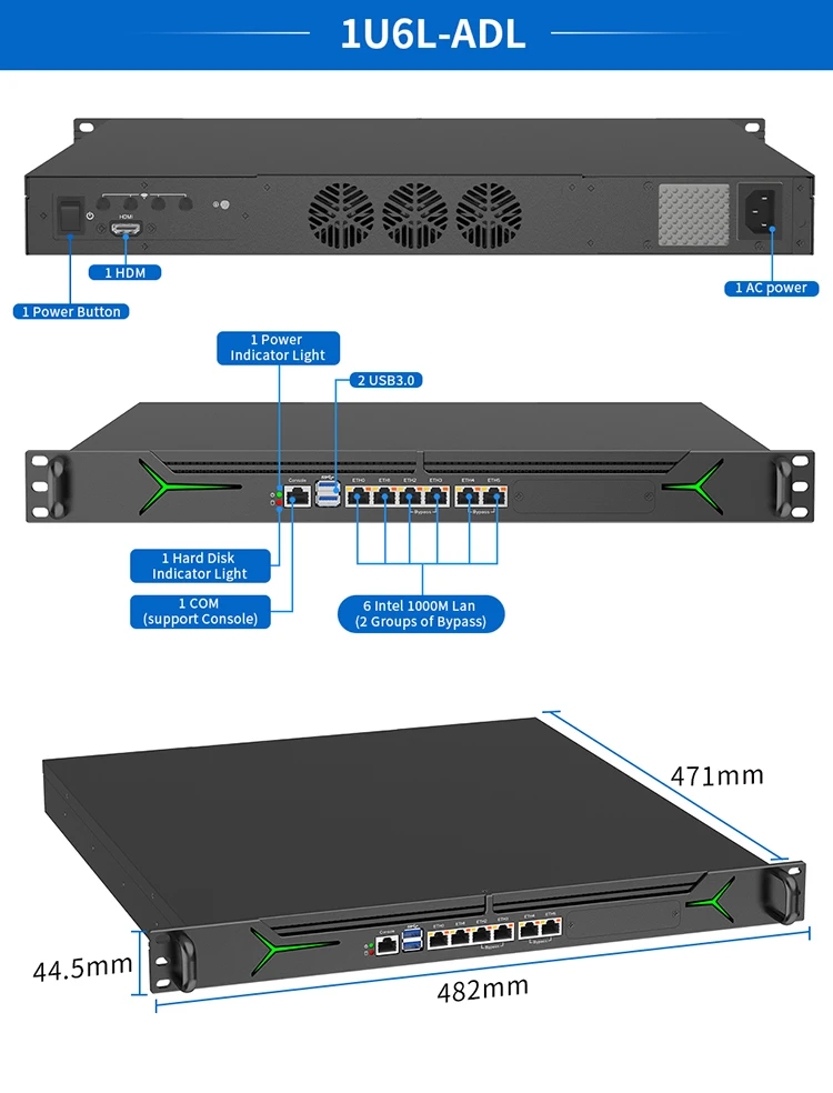 12th 13th Gen 1u Rackmount Router Firewall Pfsense Server