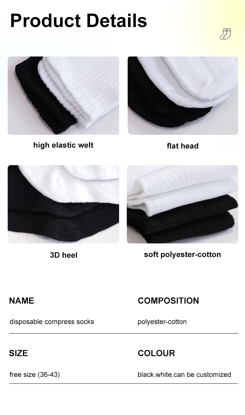 Factory Wholesale Breathable Thin Compression Socks Disposable Casual ...