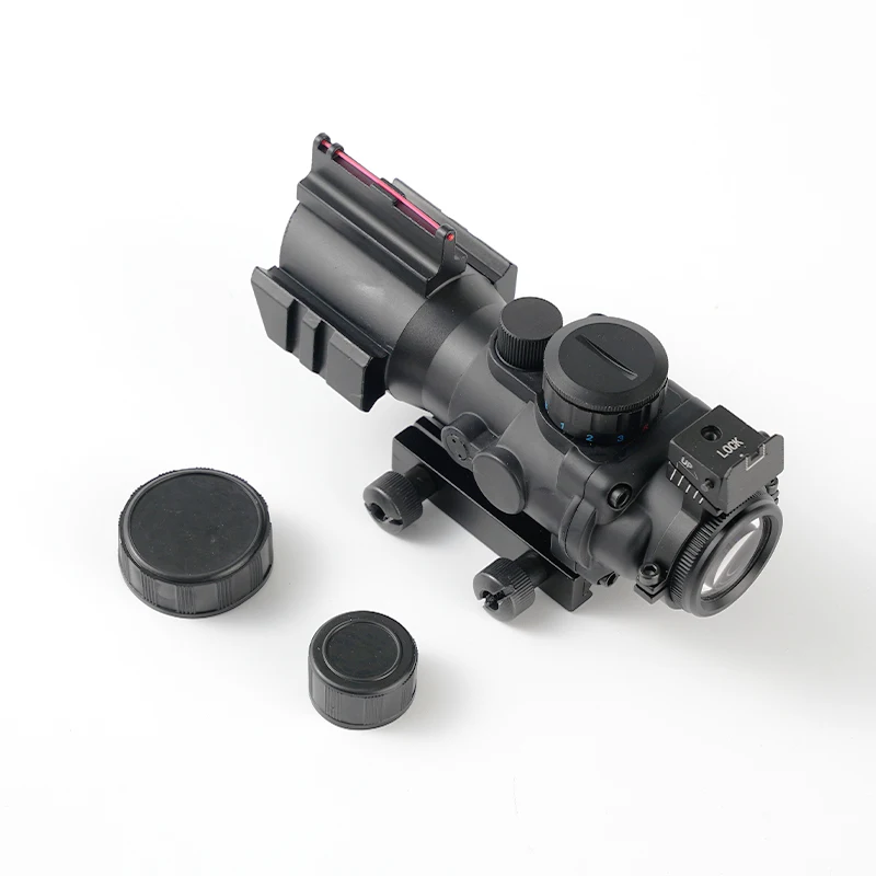 4x32 Acog Hunting Scope Red Dot Reflex Fiber Optic Sight Red & Green ...