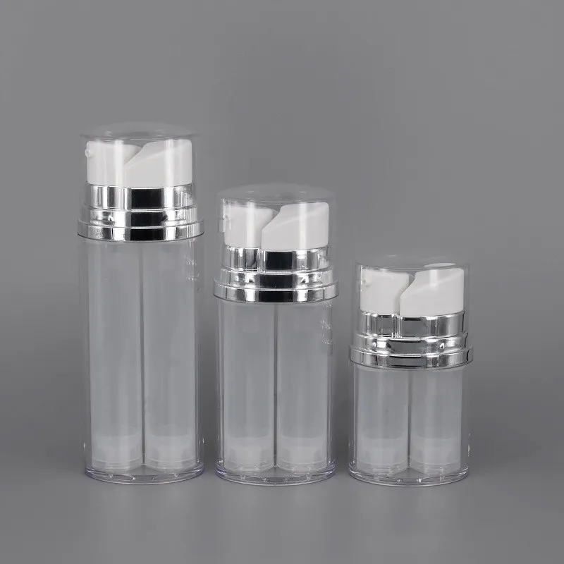 Dual Chamber Airless Pump Bottle - 2*15ml Cosmetic Packaging