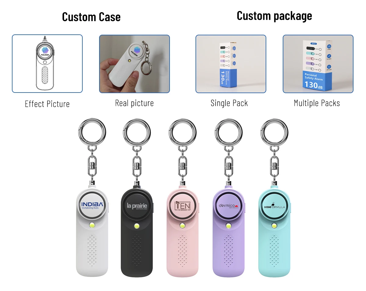130db Personal Safety Alarm Keychain For Women & Ladies - Customizable Odm