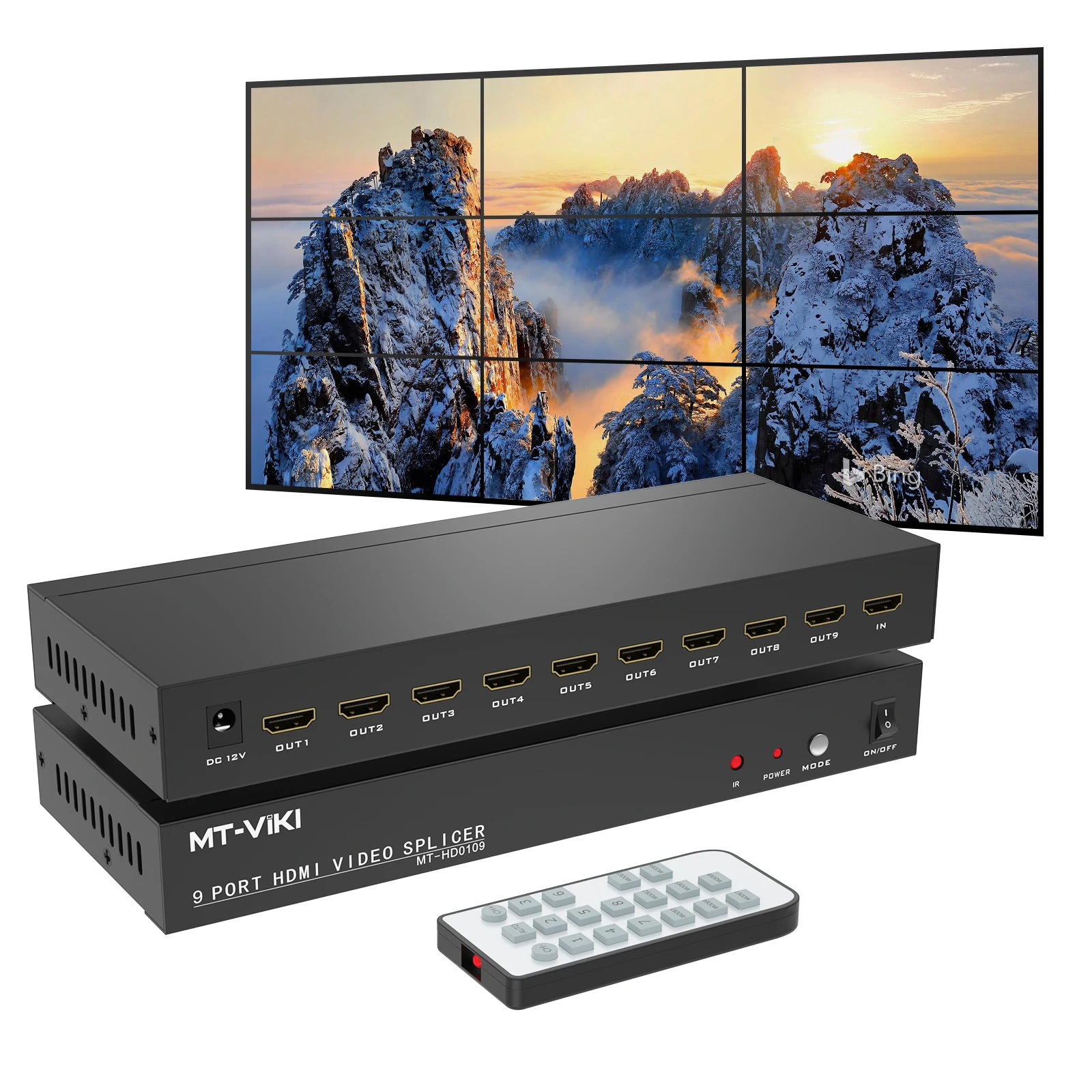 4K 30hz HDMI Video Wall Controller 3x3 - Mt-Viki Multiviewer