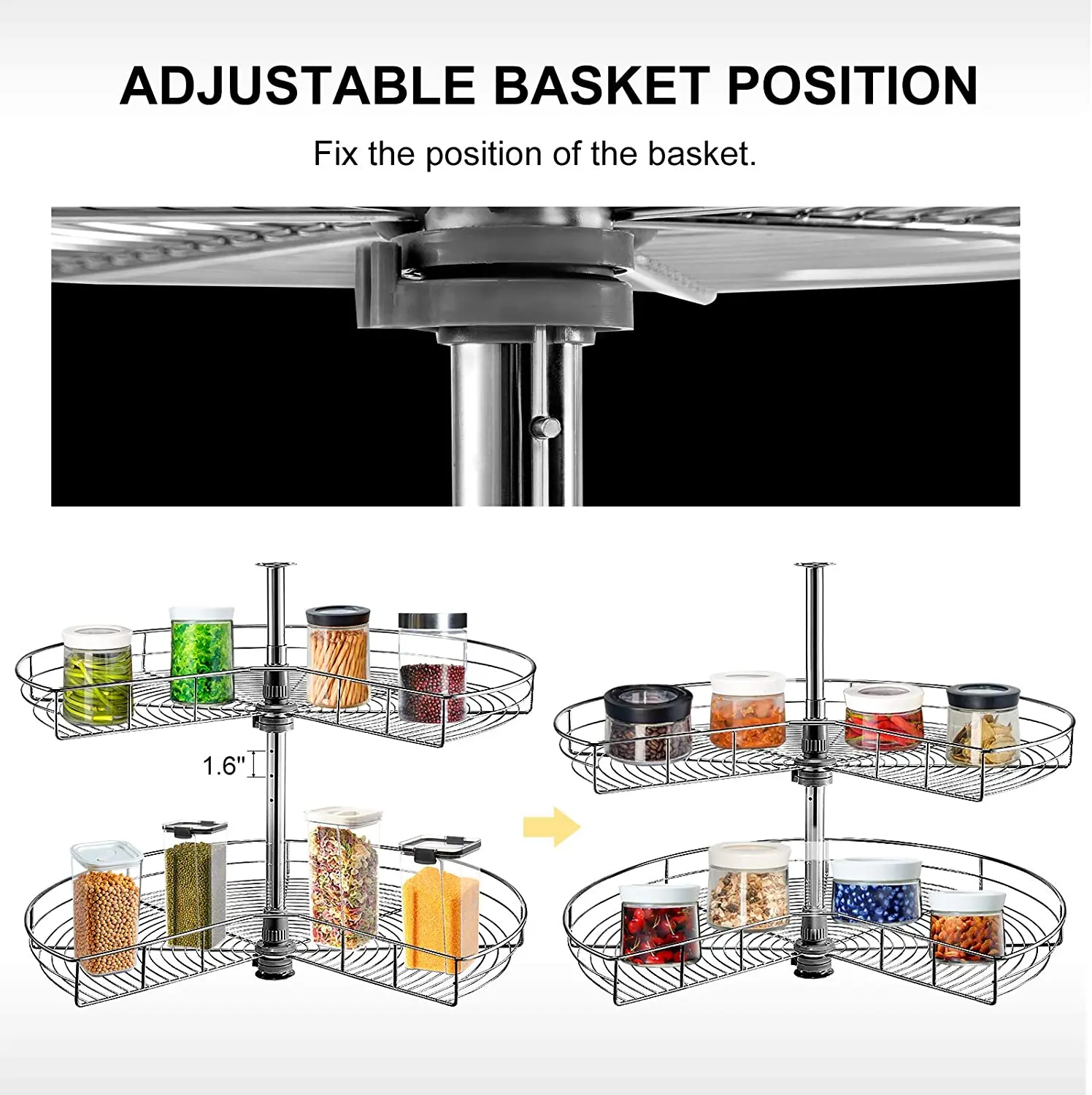 180 Degree Pull Out Storage Basket - Buy Pull Out Corner Basket ...