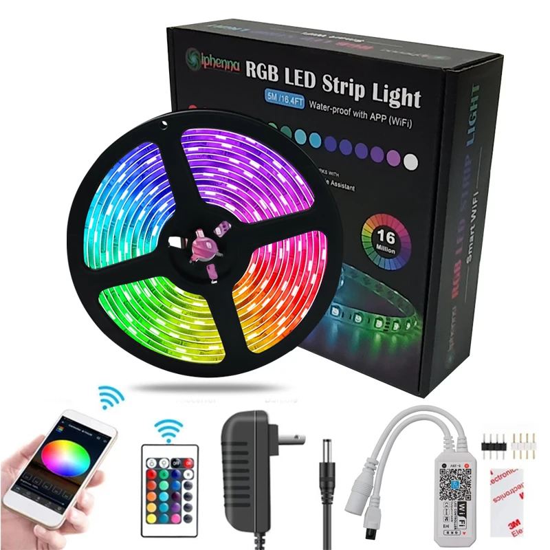 Rgb 5050 Waterproof 10m Flexible 12v 5m Smart Smd Wifi Control 60leds ...