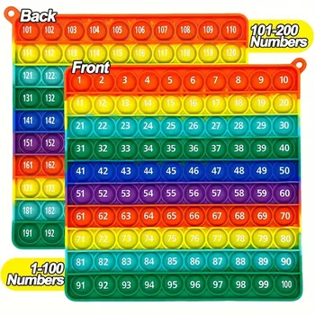 1-200 Number Table With Numbers P0pp,Rainbow Square Toy 100 Bubble Math ...