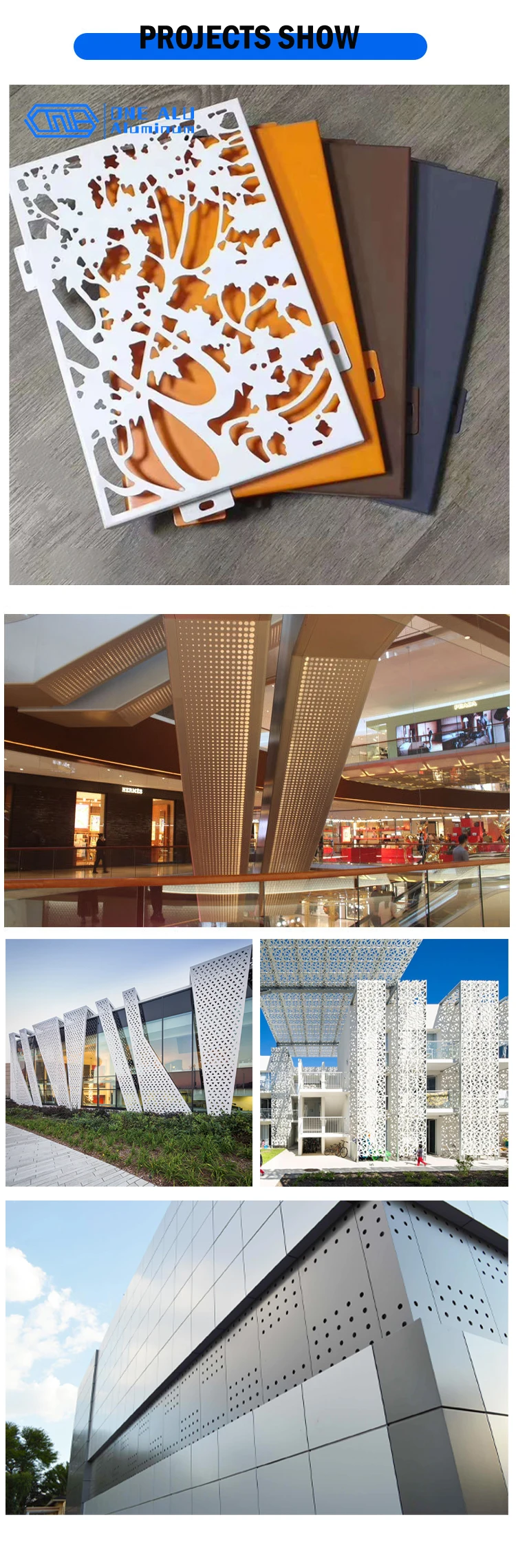 Modern Exterior Cladding Aluminium Sheet Metal Perforated Facade Panel ...