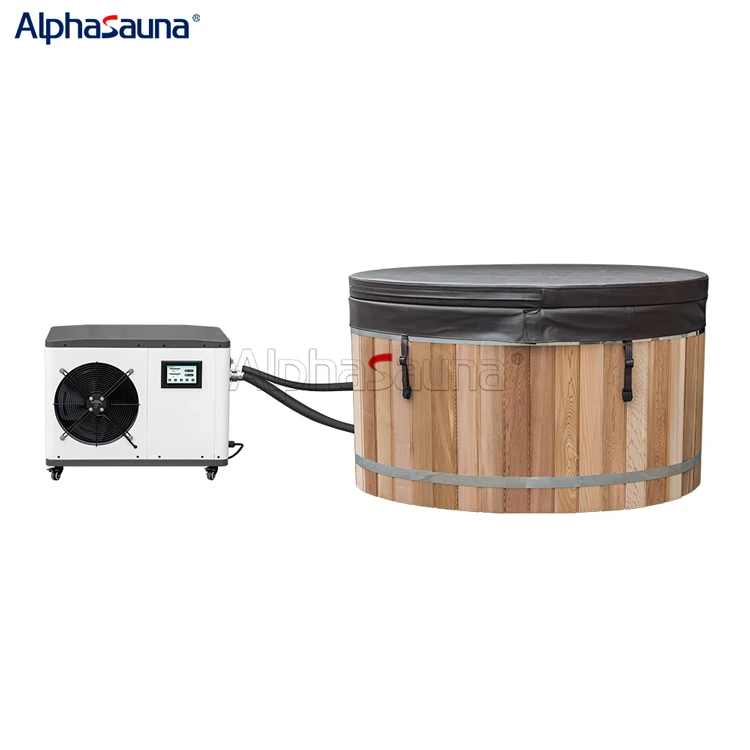 Wooden Small Mobile Ice Bath Tub with Cooling System
