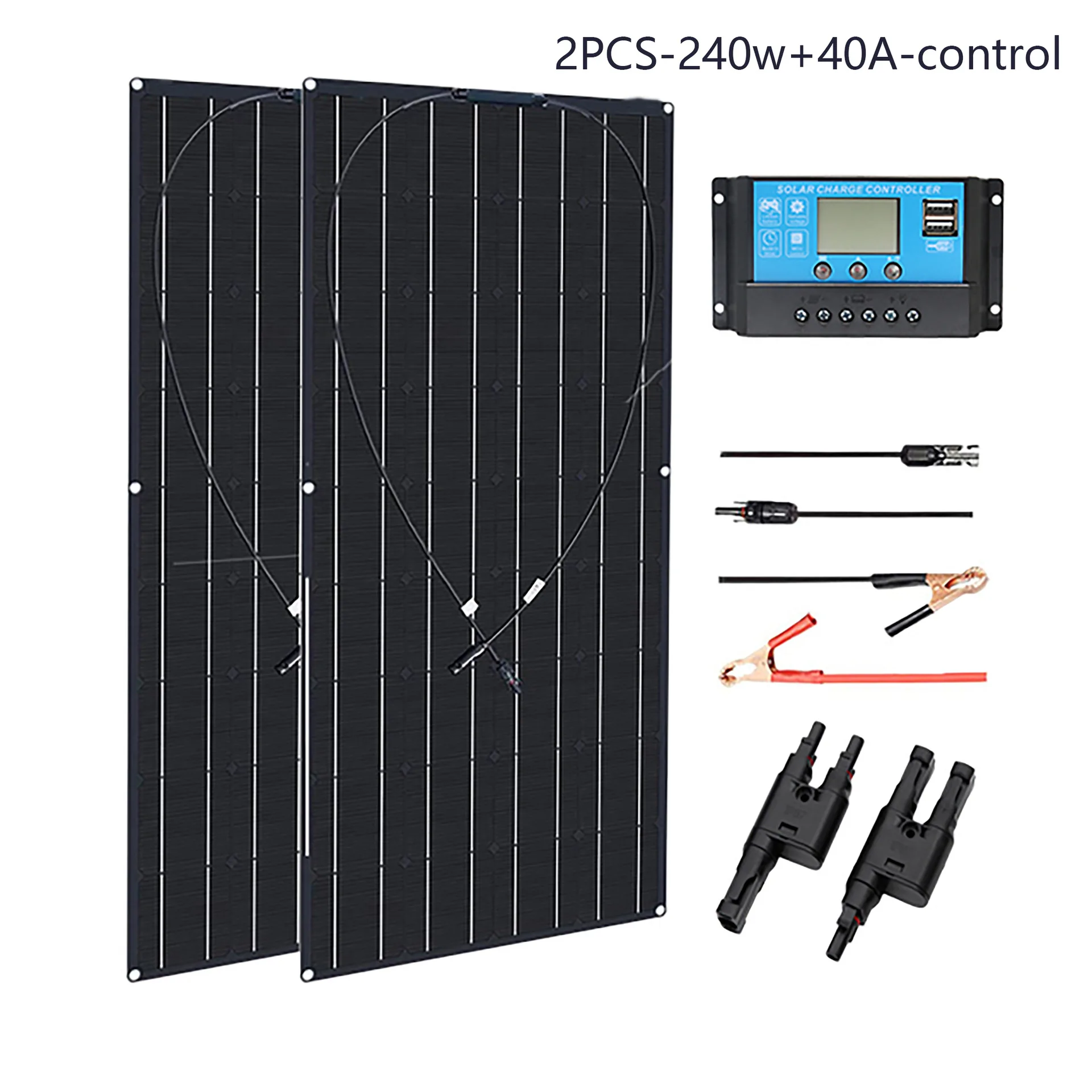 Hot 18v 100w 200w 300w 400w Flexible Solar Panels Kit With Pwm ...