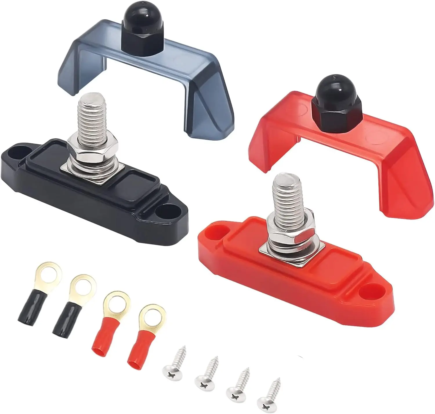 Busbar Single 3/8 Studs Power Distribution Block With Ring Terminals ...