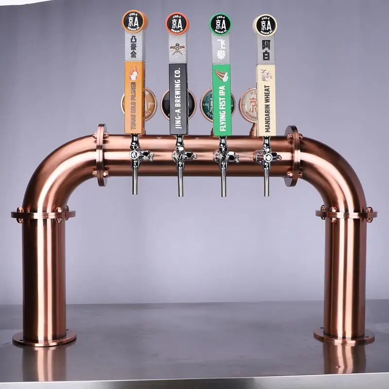 Custom Copper Bridge Beer Column Font 4 Tap Bar Stainless Steel Beer ...