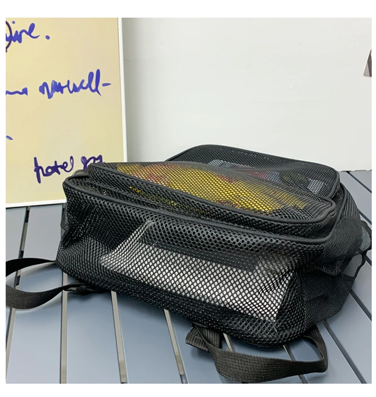 Transparent Mesh Backpack Female 2025 New Large Capacity High School ...