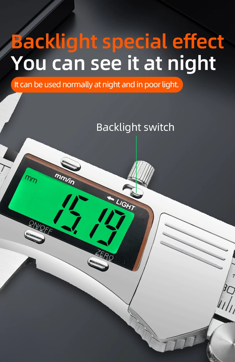 Factory Supply Digital Caliper Backlight 150mm 6 Inch Caliper Metal ...