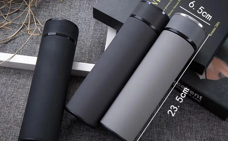 Leather Insulated Drinking Water Thermos - Double Wall