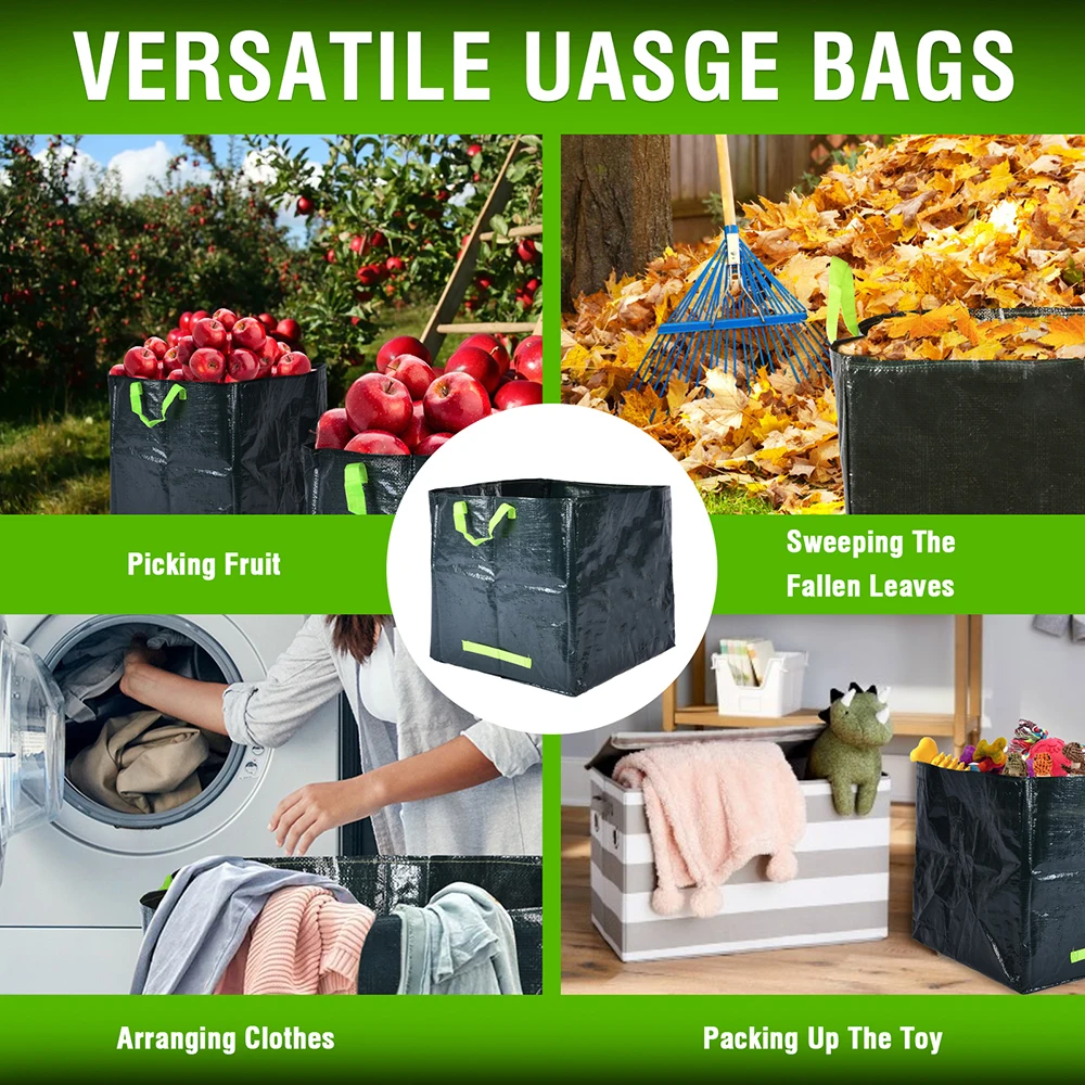Vertak 100L Leaf Collection Bag Collapsible Garden Leaf Bag Waterproof ...