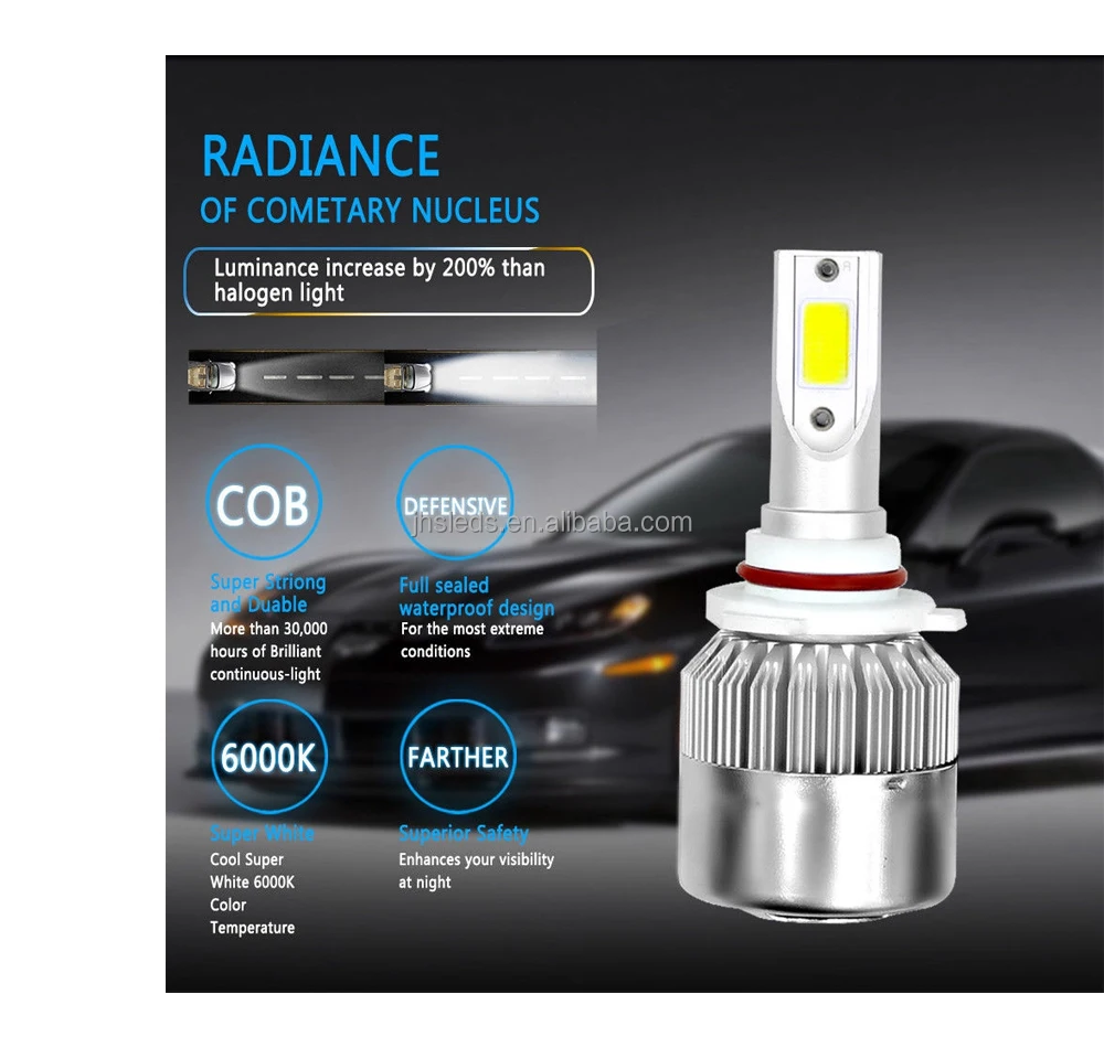 Jhs Auto Lighting System C6 Car Light 36w 3600lm H1 H3 H4 H7 H11 9004 ...